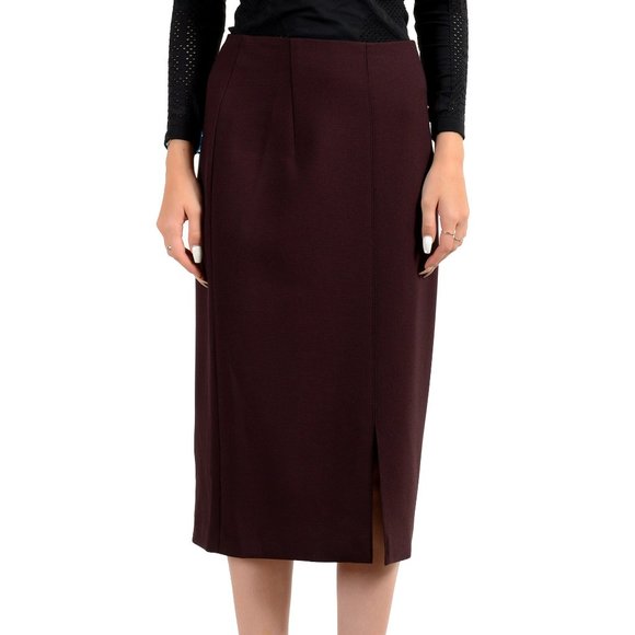 Hugo Boss | Skirts | Hugo Boss Womens Vepeplum Deep Purple Pencil Skirt ...